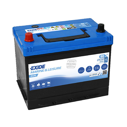 Exide Dual ER350 - 12V 80Ah - 510CCA A(EN) - Σταματόπουλος Μπαταρίες