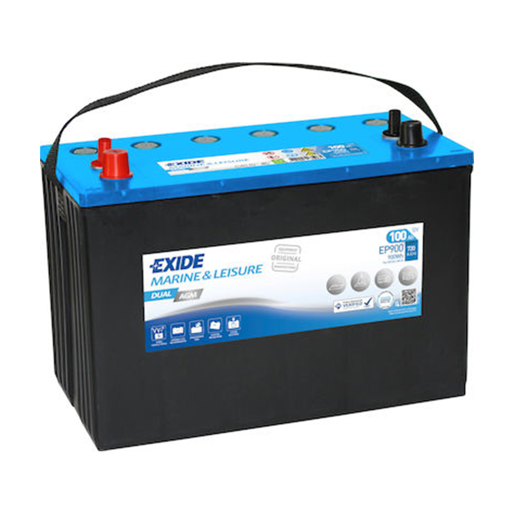 Exide 12V 100Ah Dual AGM EP900 - Σταματόπουλος Μπαταρίες